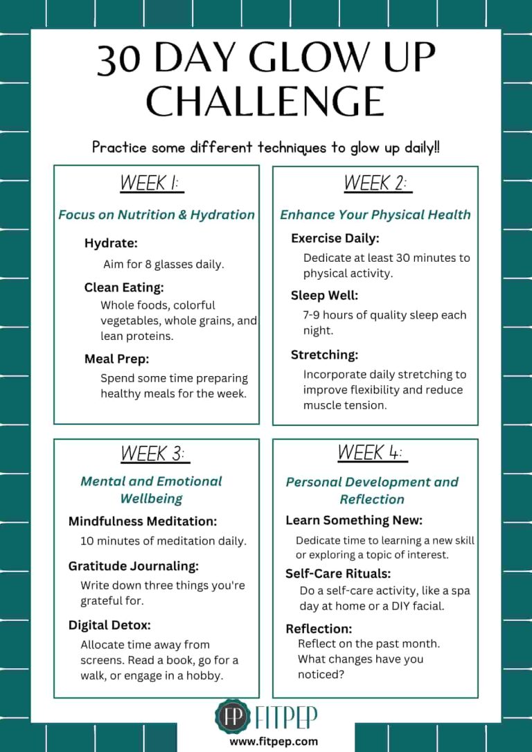 The Ultimate 30 Day Glow Up Challenge for Mind, Body, and Soul - Fitpep